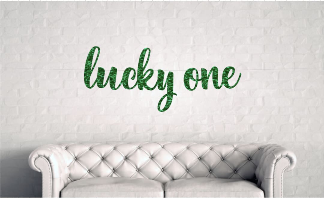 DIY Glitter "lucky One" Banner: St. Patrick's Day Birthday Decor - Etsy
