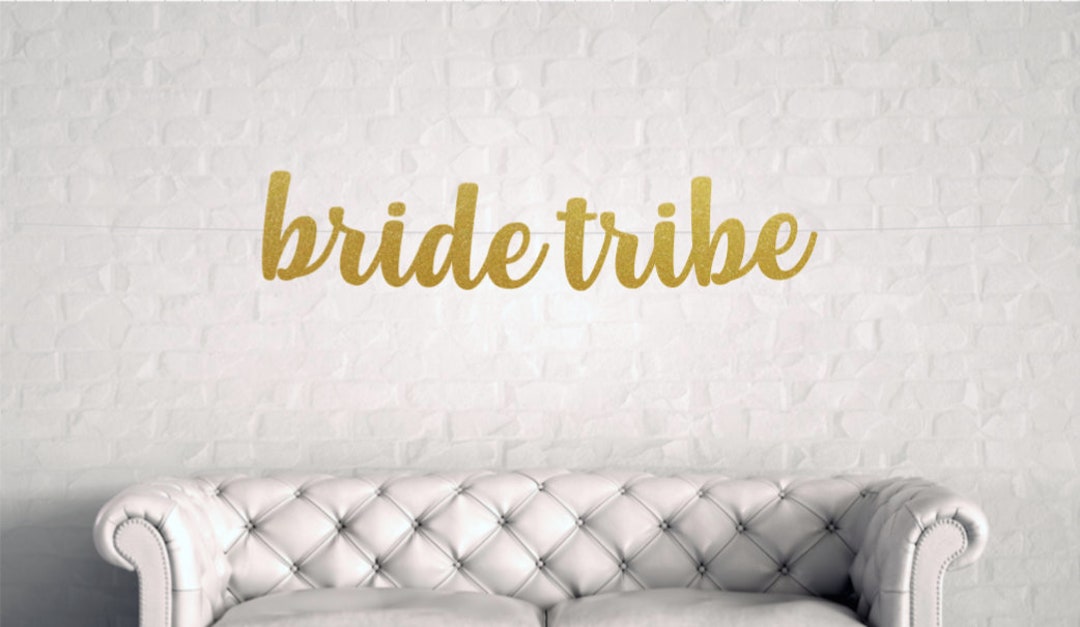 Bride Tribe Banner, Team Bride Sign, Glitter Bachelorette Sign, Custom ...