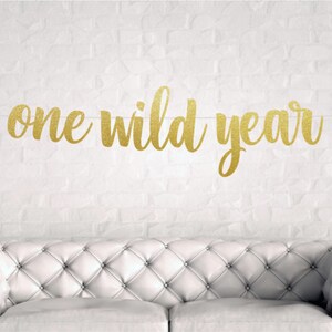One Wild Year Banner, First Birthday Sign, Forest Theme Decor, Boy's ...