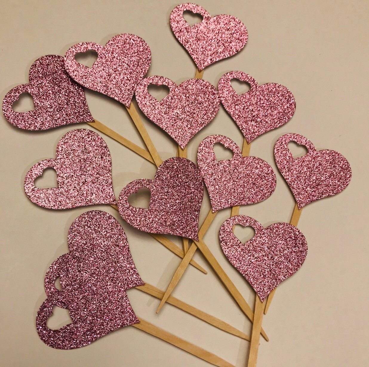 Toppers de Cupcake de Corazón. Toppers de día de San Valentín | Etsy