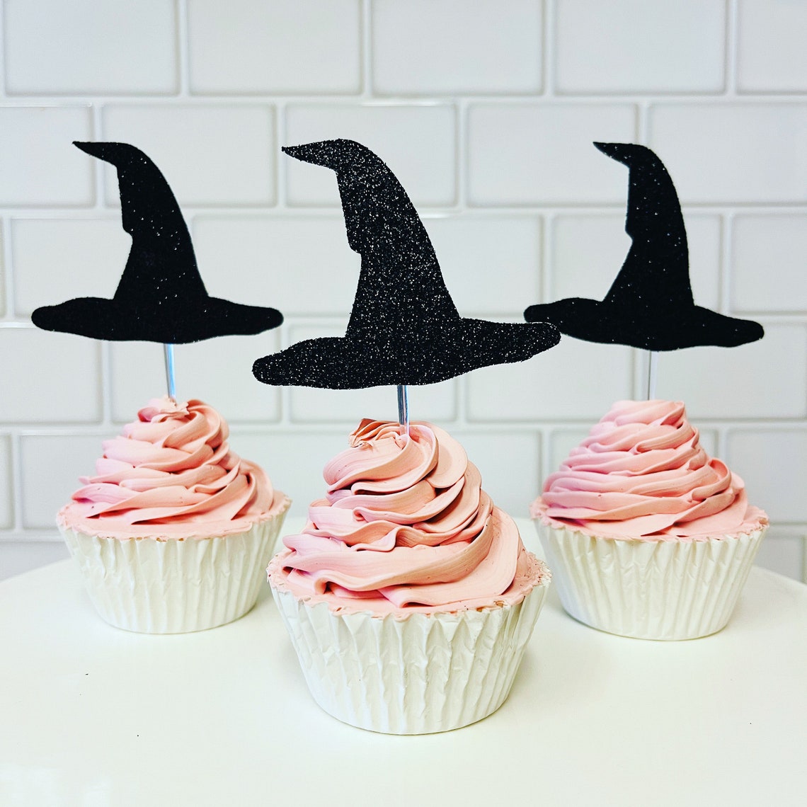 Halloween Cupcake Toppers Witch Hat Cupcake Topper Halloween - Etsy