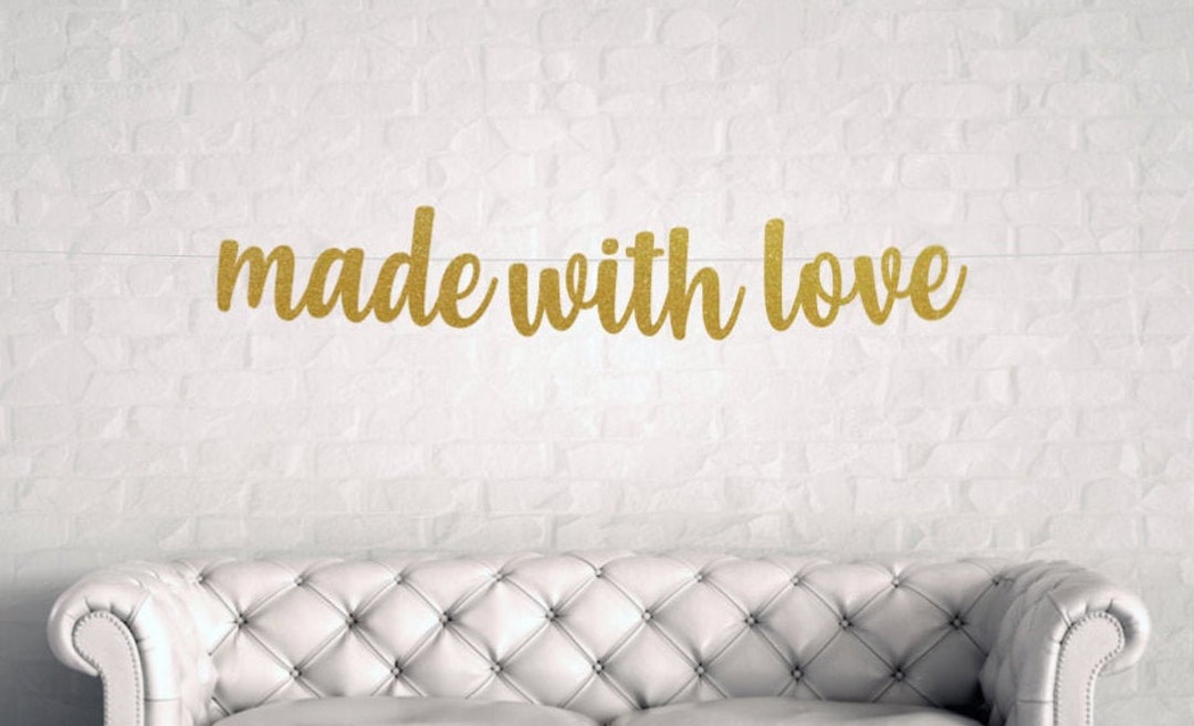 Made With Love, Made With Love Banner, Baby Shower Banner, Baby Shower ...