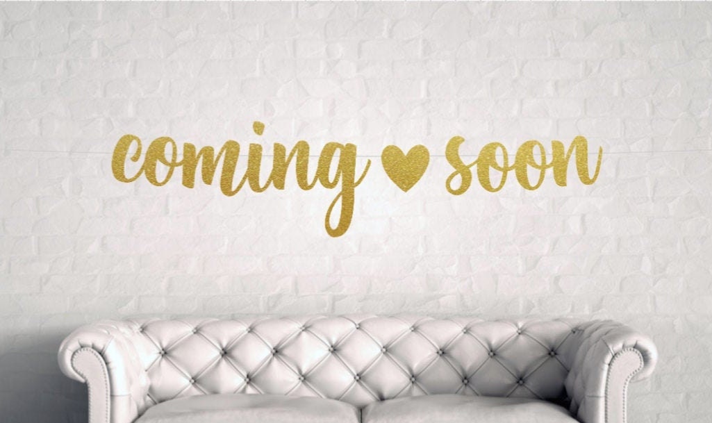 Glitter Cursive Banner: Baby Announcement, Party Decor - Etsy