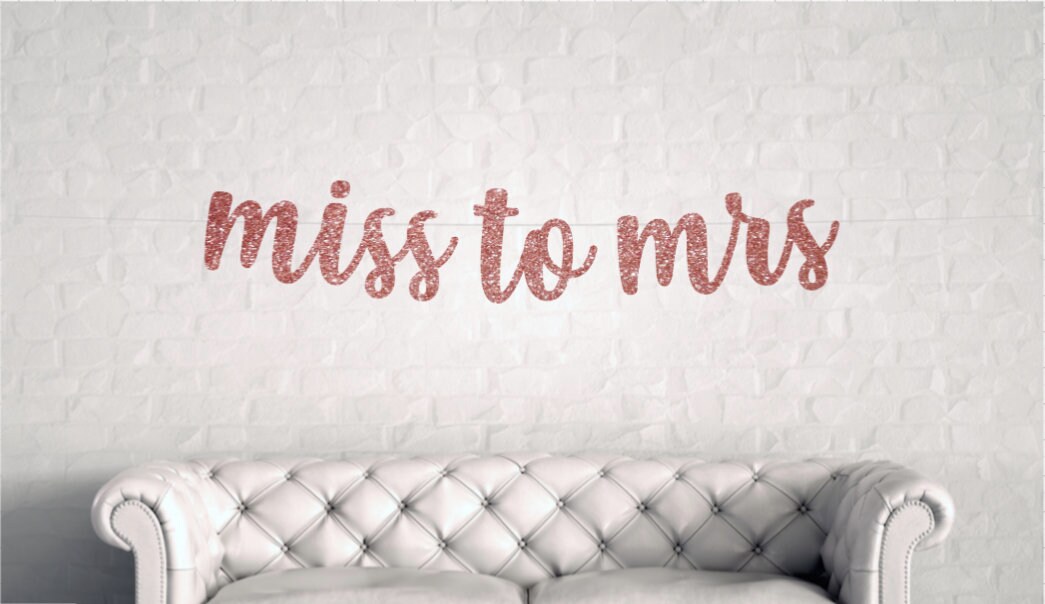 Miss to Mrs Banner, Bridal Shower Banner, Bachelorette, Gold Glitter ...