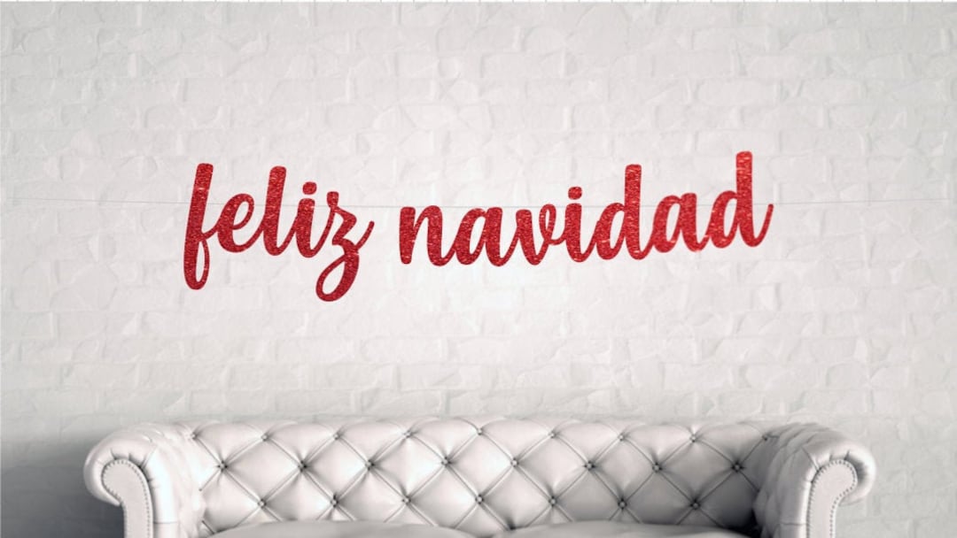 Feliz Navidad Xmas Banner, Feliz Navidad Banner, Spanish Christmas ...