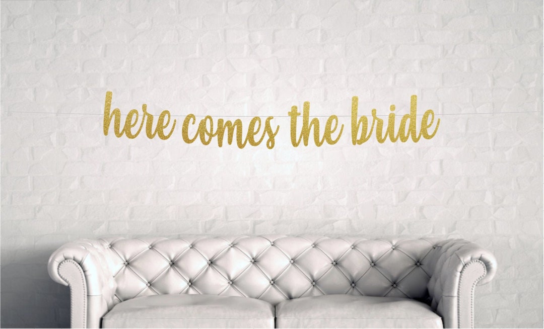 Here Comes the Bride, Here Comes the Bride Banner, Flower Girl Sign ...