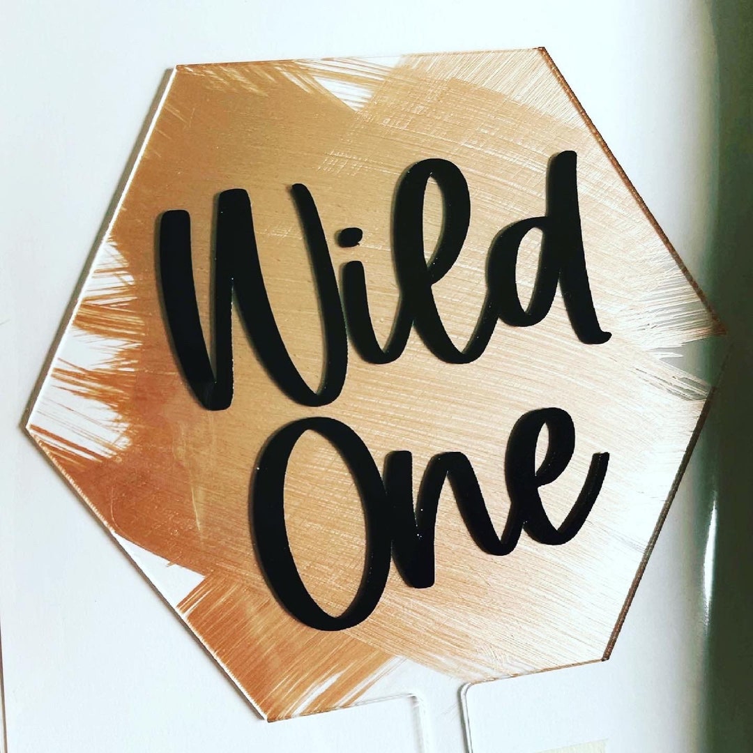 Custom Acrylic Cake Topper, Hexagon Cake Topper, Personalized Cake ...