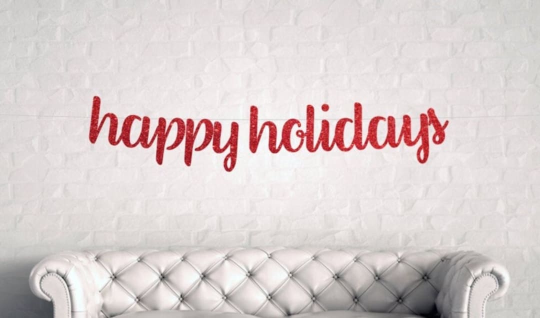 Happy Holidays Banner, Holiday Party Decorations, Christmas Decor ...