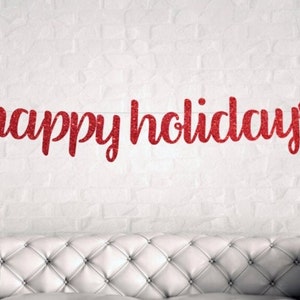 Happy Holidays Banner, Holiday Party Decorations, Christmas Decor ...
