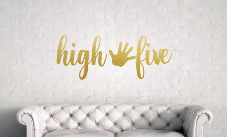 5th Birthday Banner High Five Banner Happy 5th Birthday - Etsy