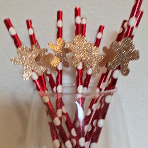 Christmas Straws, Holiday Party Straws, Paper Straws, Gingerbread Man ...