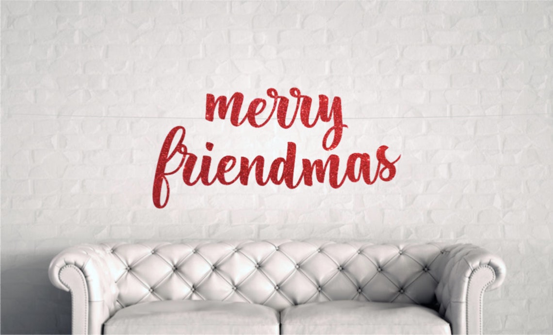 Merry Friendsmas Banner Christmas Party Decorations | Etsy