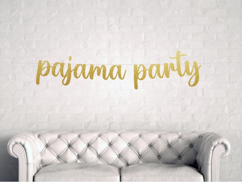 Pajama Party Banner Sleepover Birthday Party Girls Sleepover Etsy