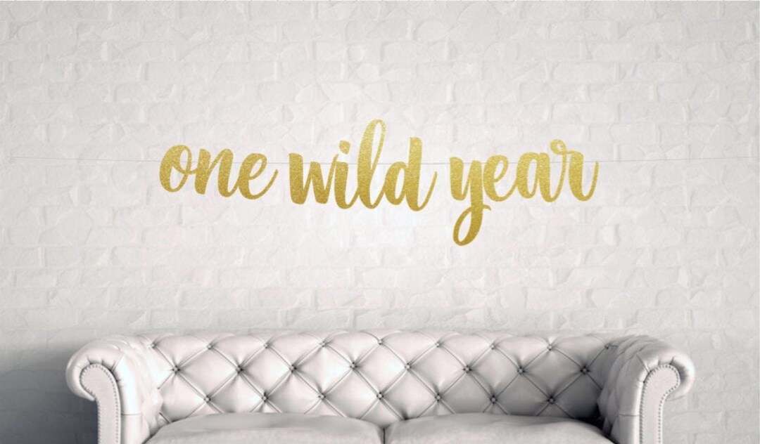 One Wild Year Banner, First Birthday Sign, Forest Theme Decor, Boy's ...