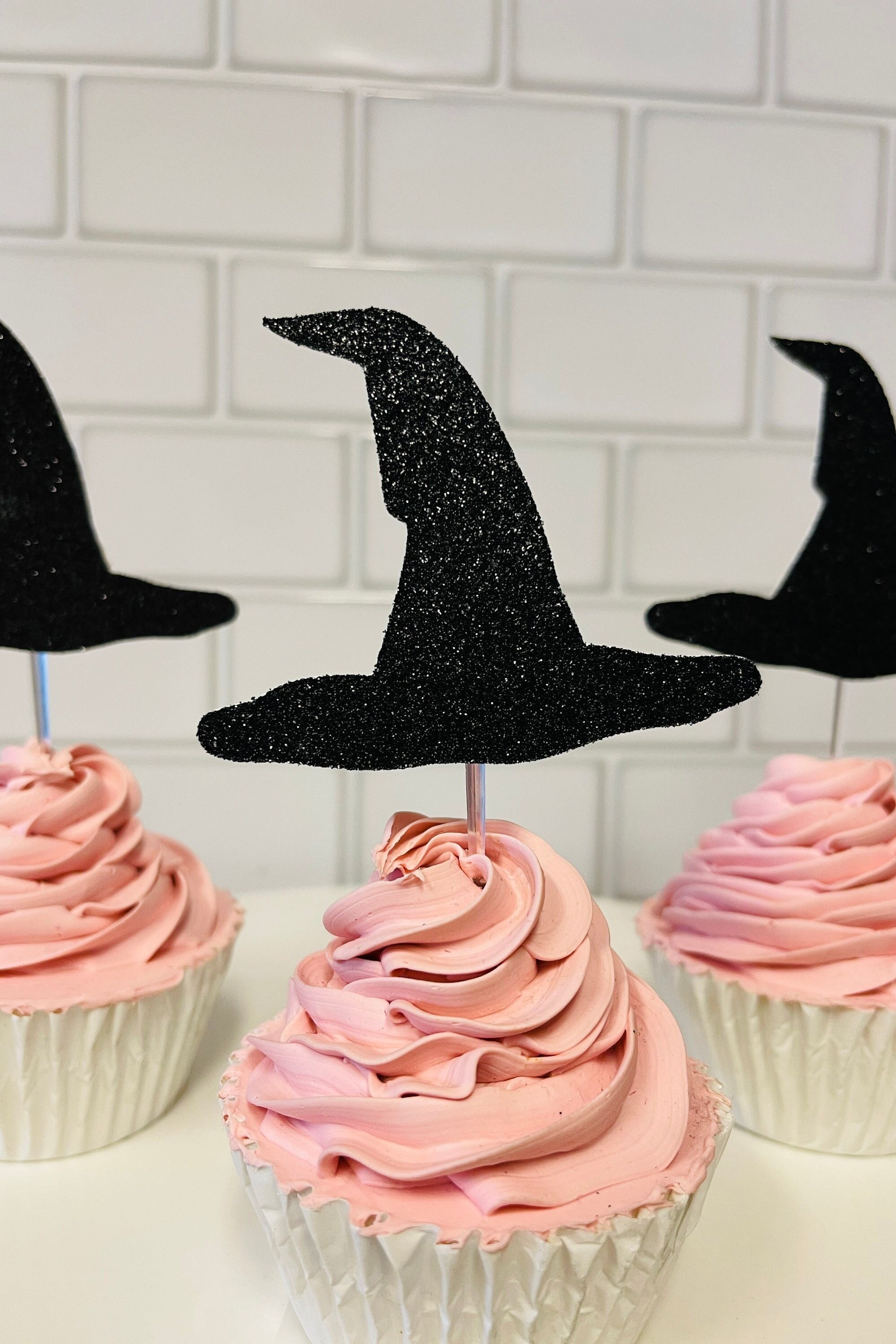Halloween Cupcake Toppers Witch Hat Cupcake Topper Halloween - Etsy