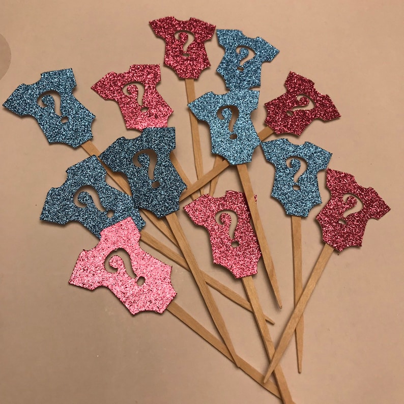 Boy or Girl Cupcake Toppers Gender reveal toppers Boy or | Etsy