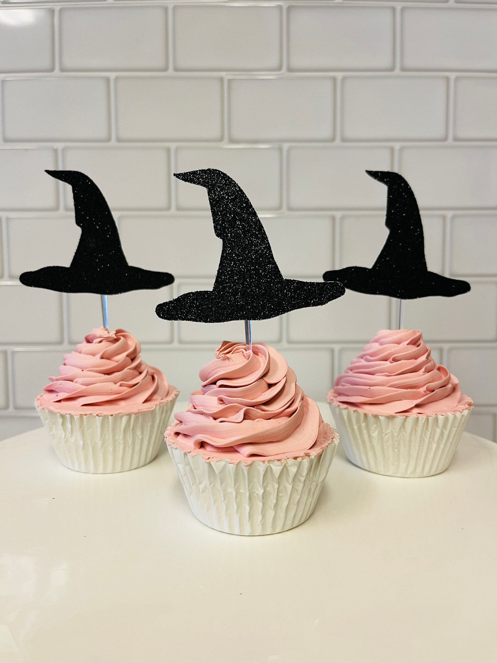 Halloween Cupcake Toppers Witch Hat Cupcake Topper Halloween - Etsy