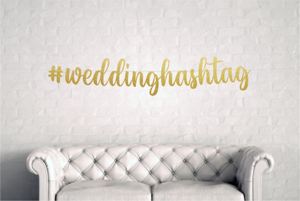 Wedding Hashtag Banner Wedding Sign Wedding Decor - Etsy