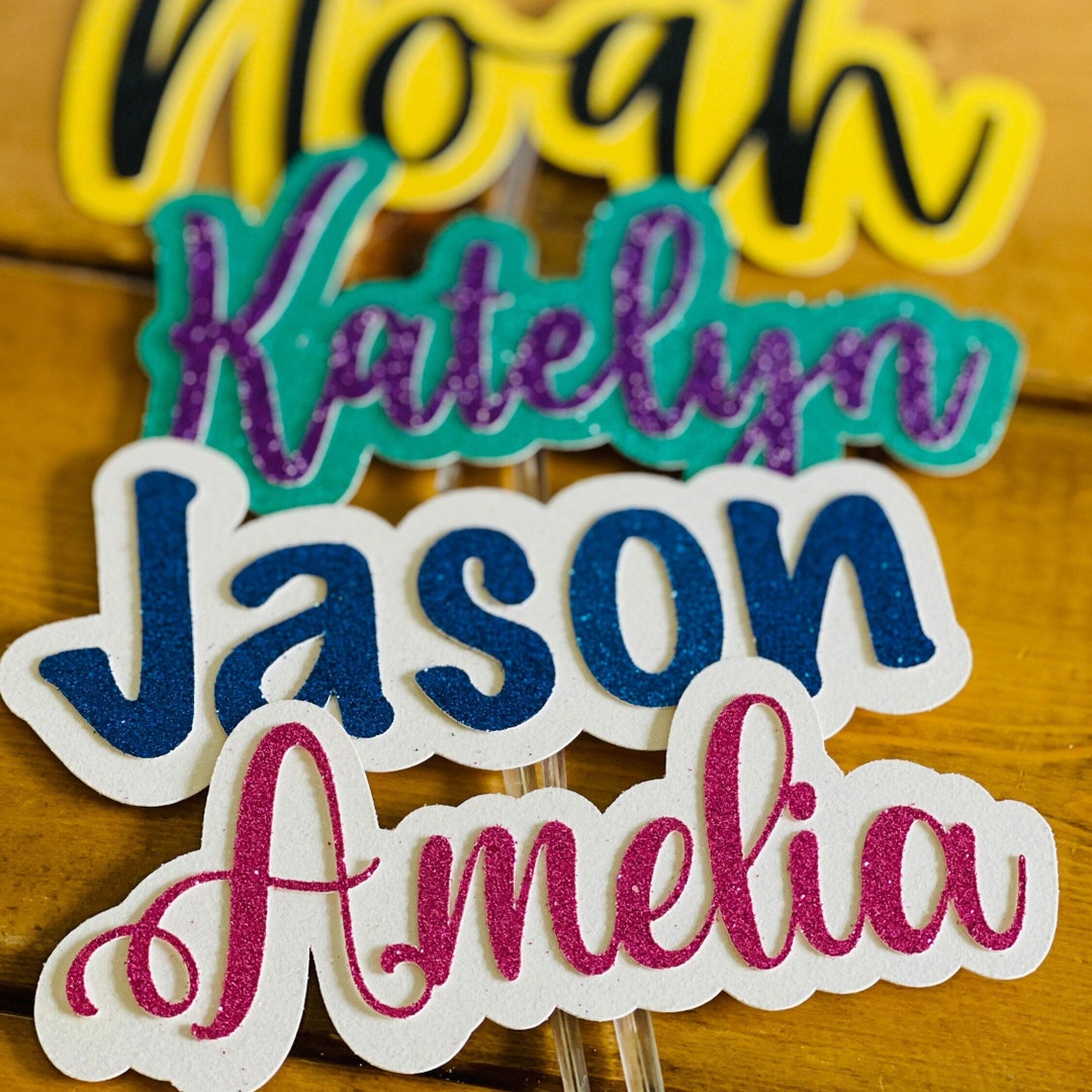 Name Cake Topper, Birthday Cake Topper, Glitter Cake Topper, ONE Cake ...