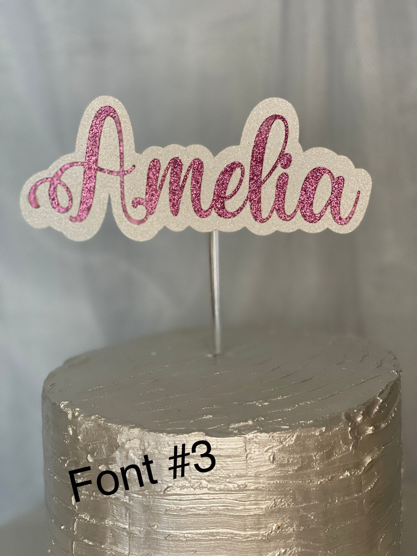 Name Cake Topper Birthday Cake Topper Glitter Cake Topper | Etsy