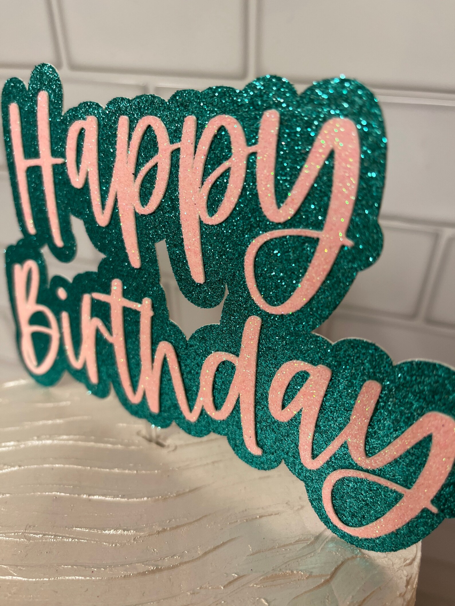 Happy Birthday Cake Topper, Custom Cake Topper, Glitter Happy Birthday ...