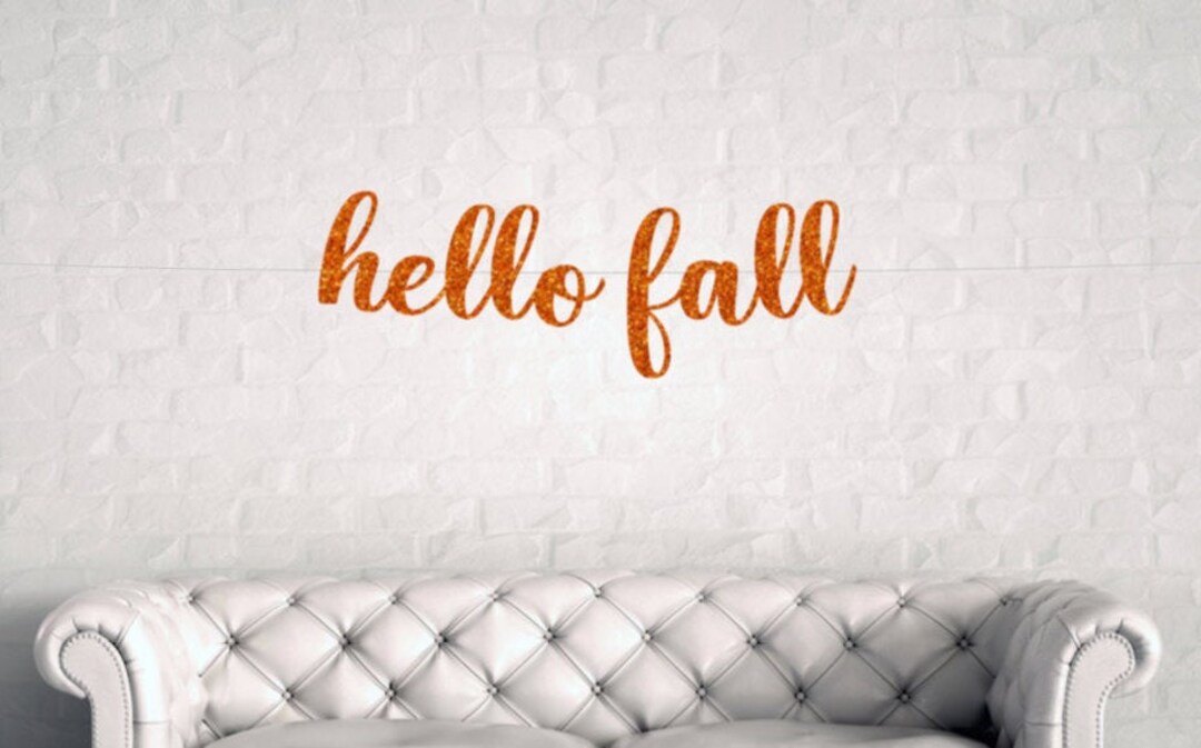 Hello Fall Sign, Hello Fall Banner, Hello Fall Glitter Banner, Fall ...