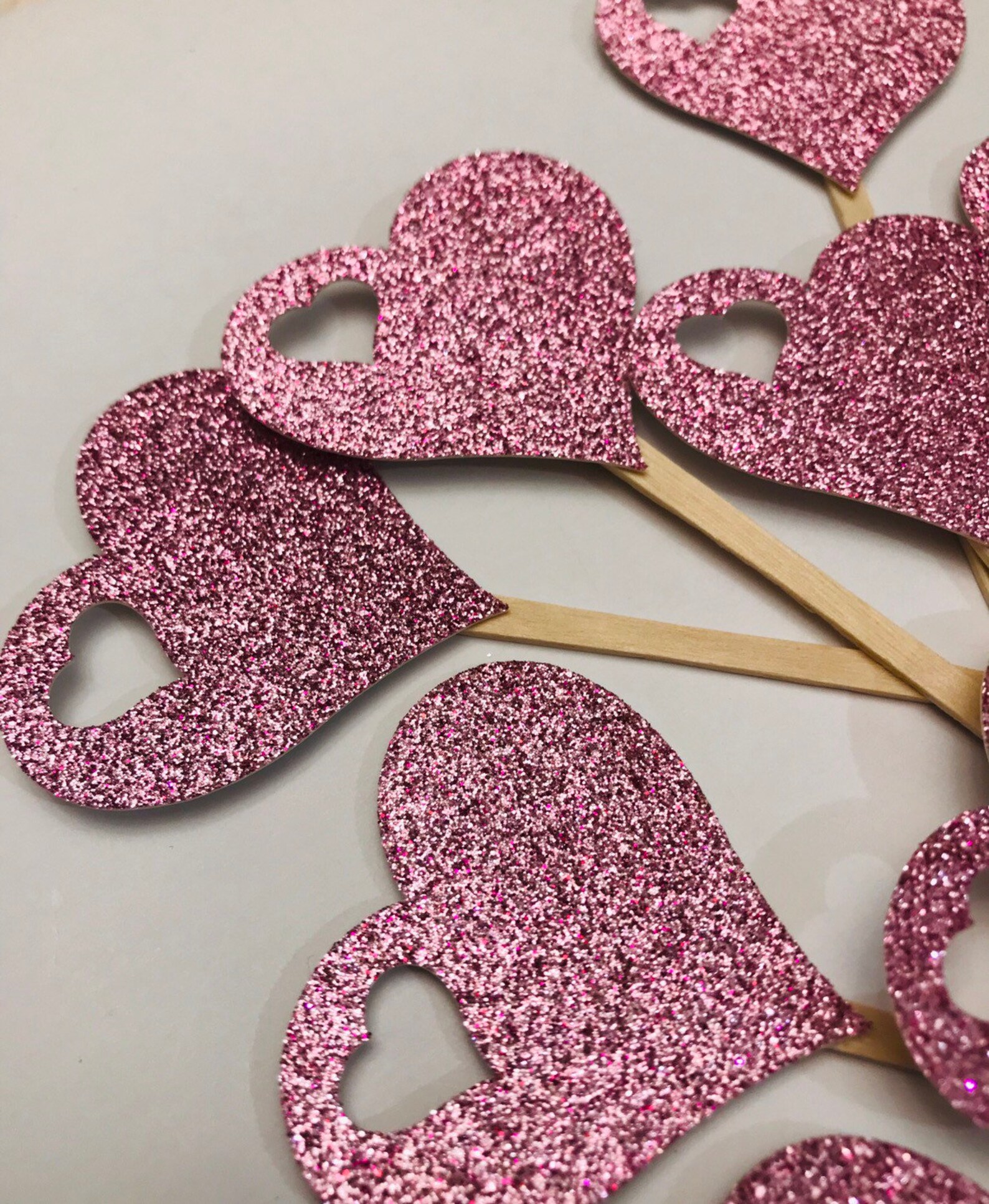 Toppers de cupcake de corazón. Toppers de San Valentín Bridal - Etsy España