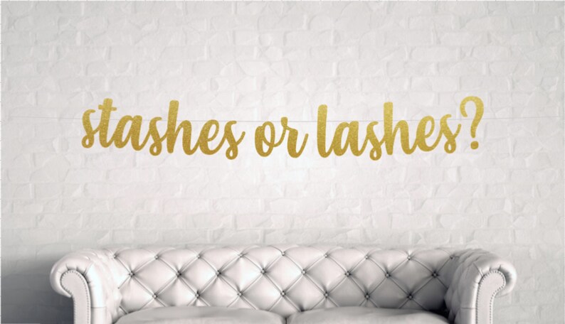 Stashes or Lashes? Banner, Gender Reveal Banner, He or She, Gender ...
