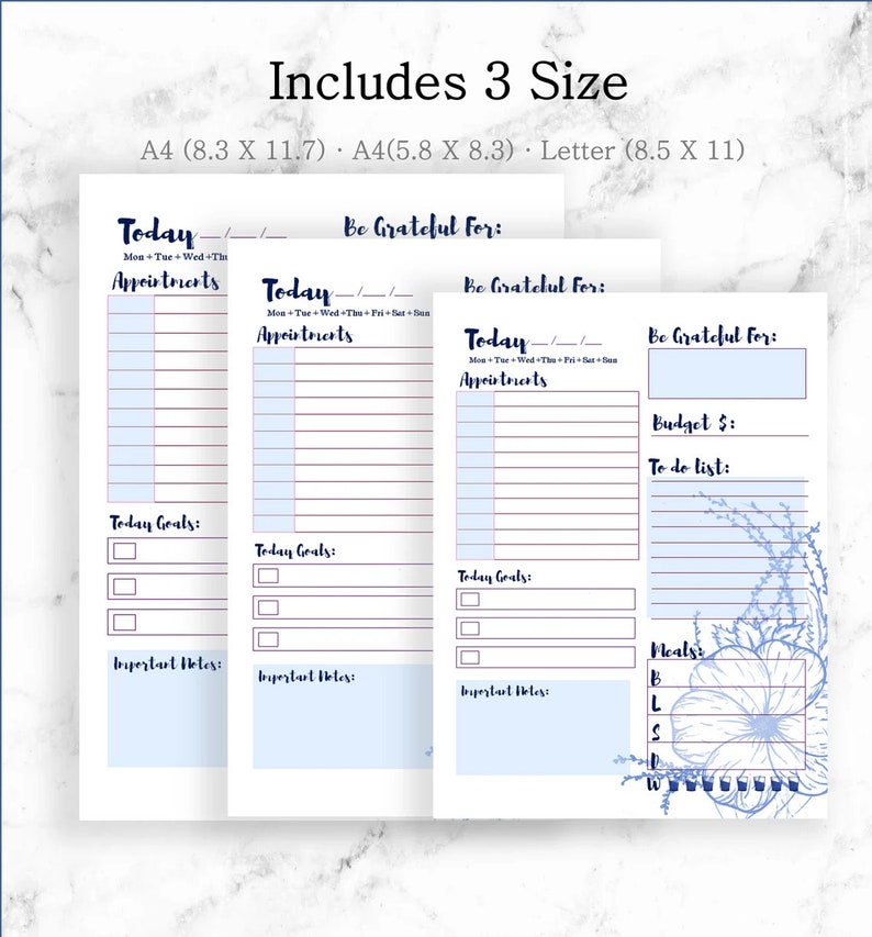 Todo List A4 US Letter A5 Printable Inserts Printable Task - Etsy