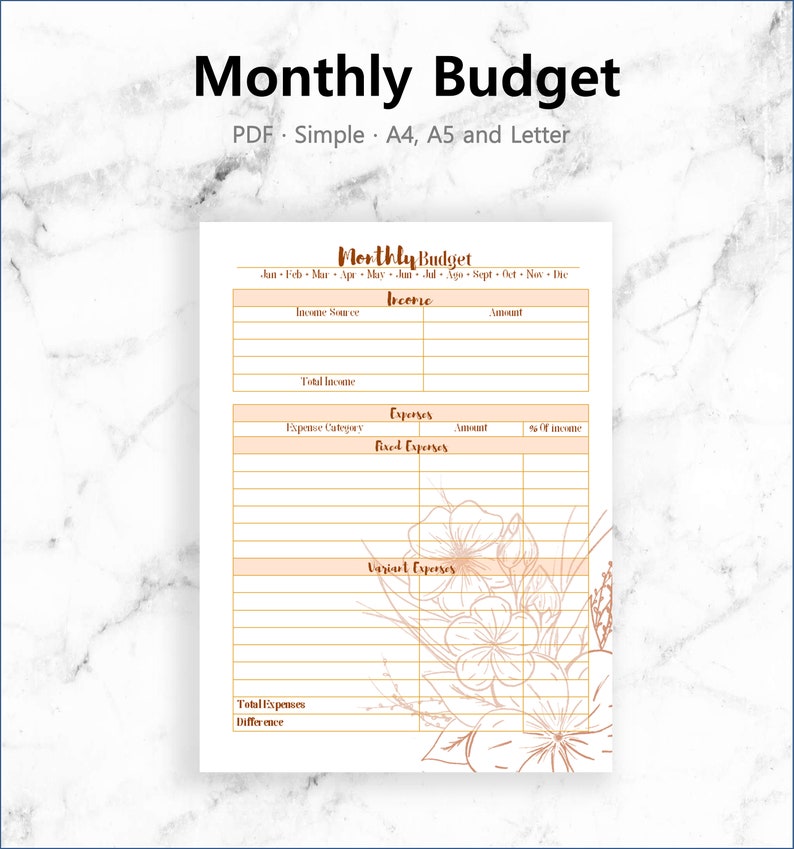PRINTABLE Monthly Budget Bill Savings and Debts Tracker - Etsy
