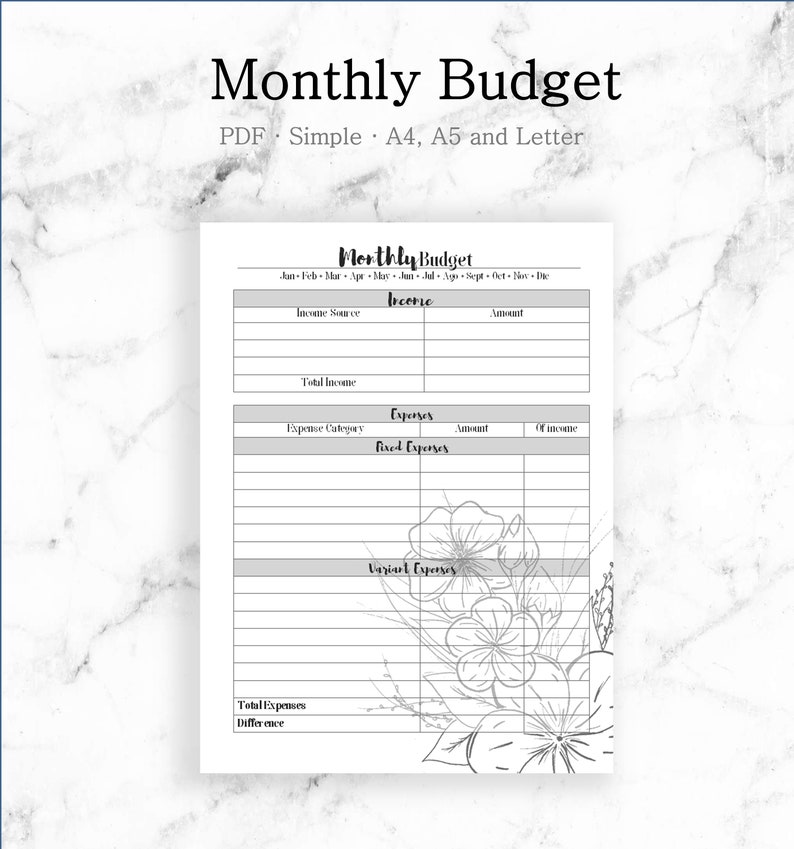 PRINTABLE Monthly Budget, Bill, Savings and Debts Tracker, Weekly ...