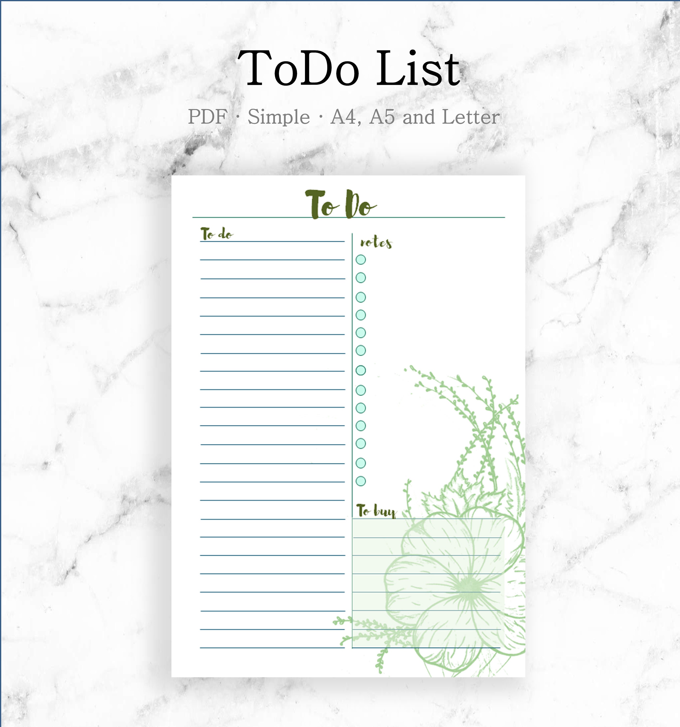 GREEN PRINTABLE Planner Insert Bundle/ Monthly Budget, Weekly Planner ...