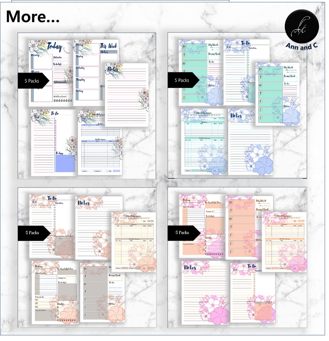 PRINTABLE Planner Insert Bundle/ Monthly Budget Weekly - Etsy