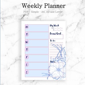 FLORAL PRINTABLE Planner Insert Bundle/monthly Budget, Weekly Planner ...