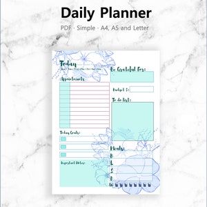 Blue FLORAL PRINTABLE Kit / Planner Insert Bundle/ Monthly Budget ...