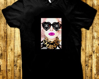 Chanel t shirt | Etsy