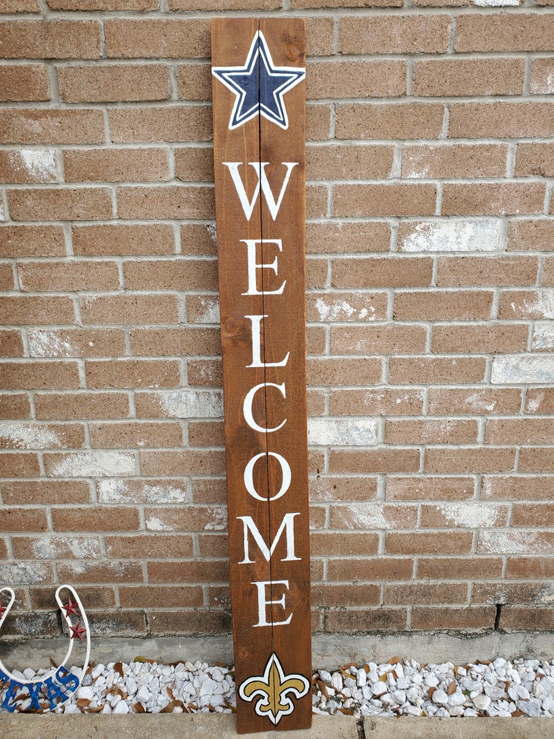 Cowboys and Saints Welcome Sign - Etsy