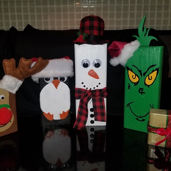 Wood Block Santa - Etsy