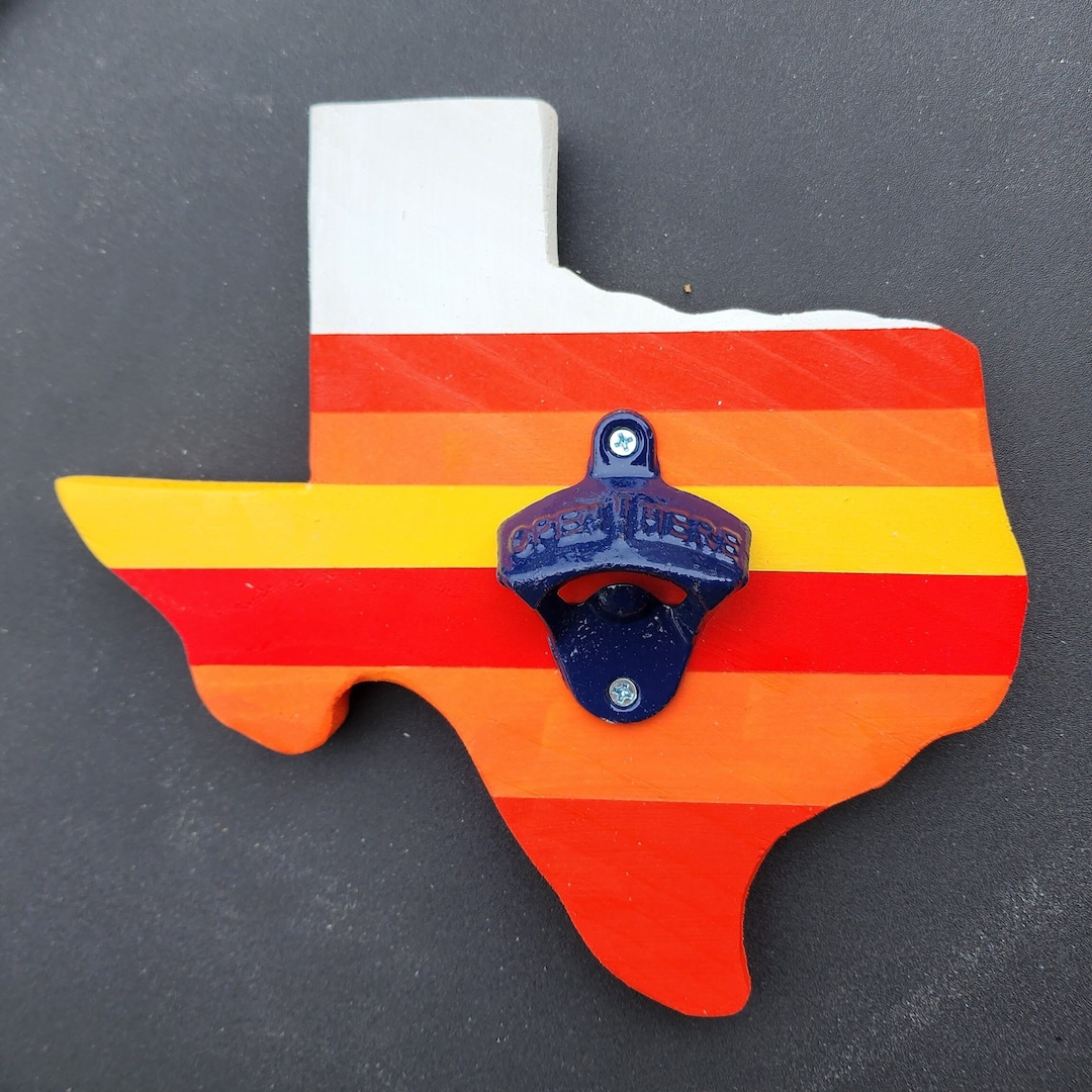 Houston Astros Texas Shaped Bottle Opener - Etsy