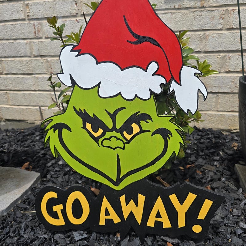 Go Away Grinch Sign - Etsy