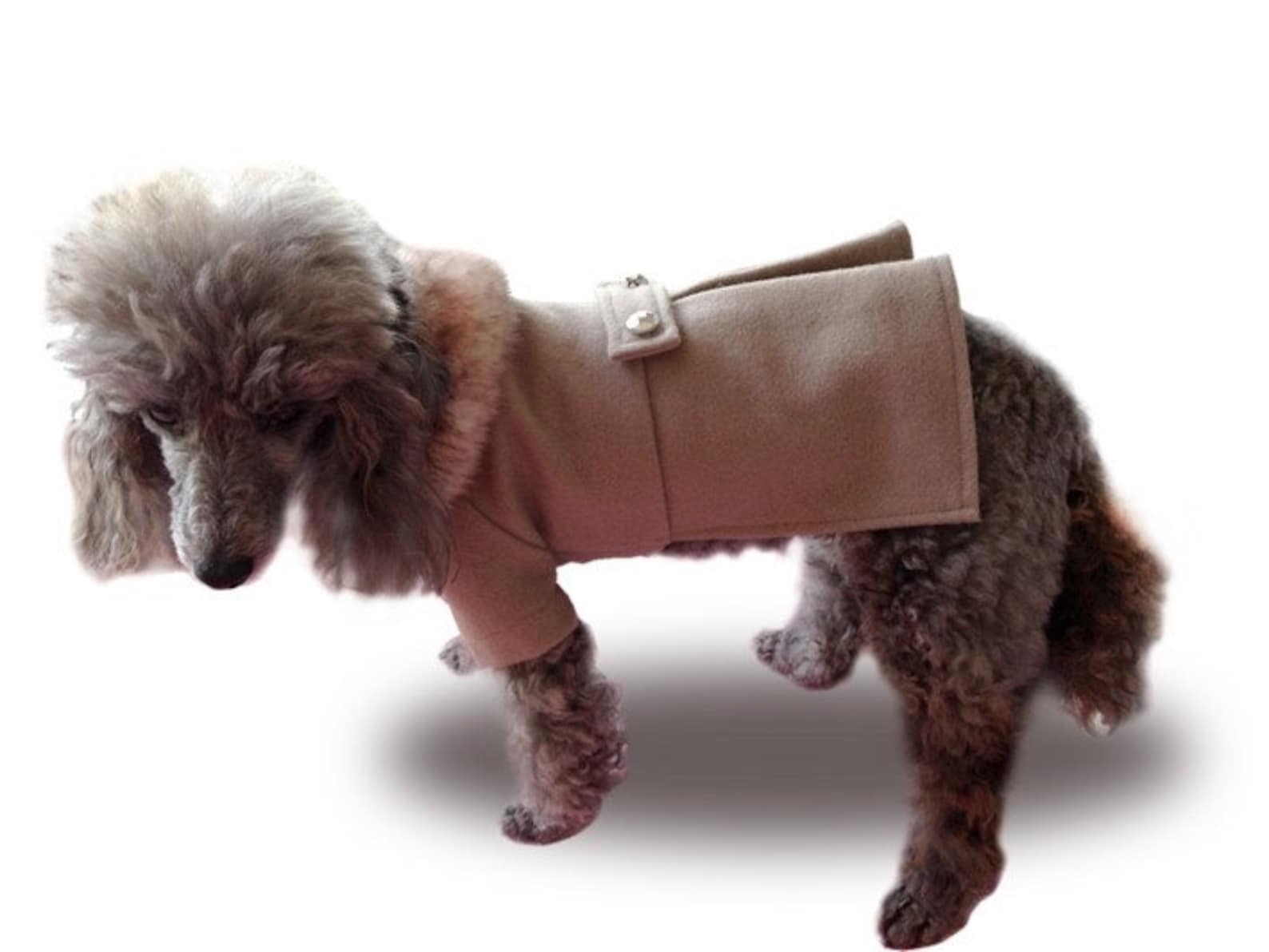 Classic Wool Dog Coat With Faux Fur Trim - Etsy