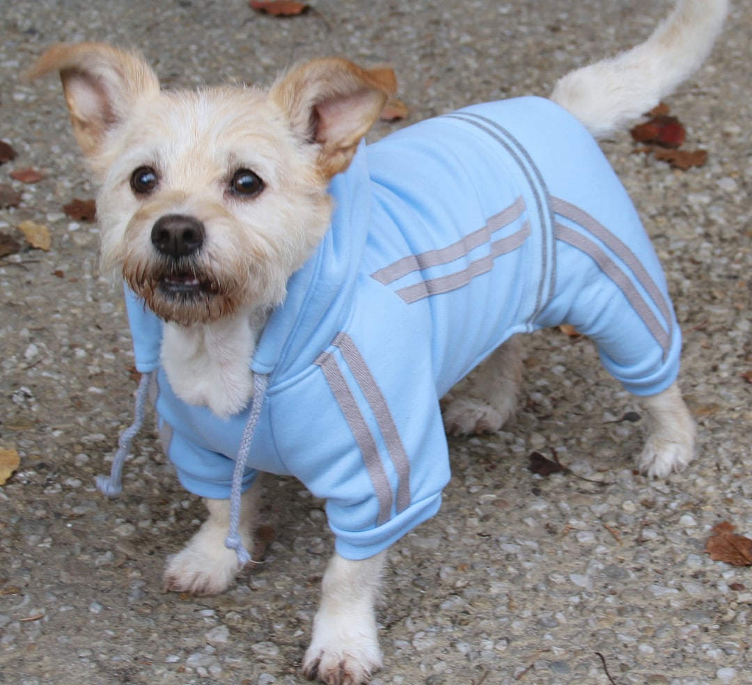 Dog Tracksuit, 4 Legs, Fleece Lining and Hood - Blue, 45cm Xxlarge to ...