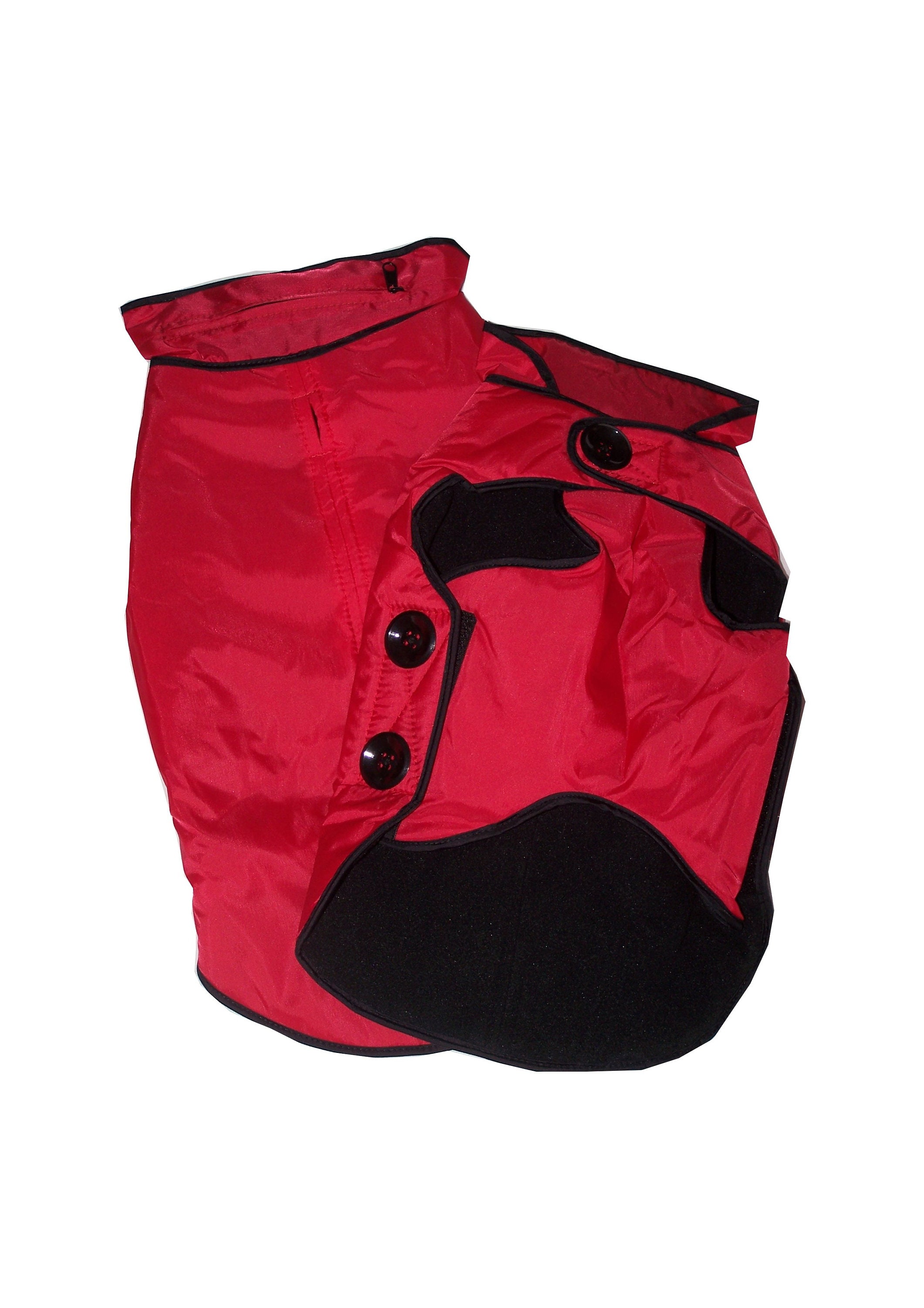 Dog Raincoat With Zip Hood - Red With Fleece Lining (small Only) - Etsy UK