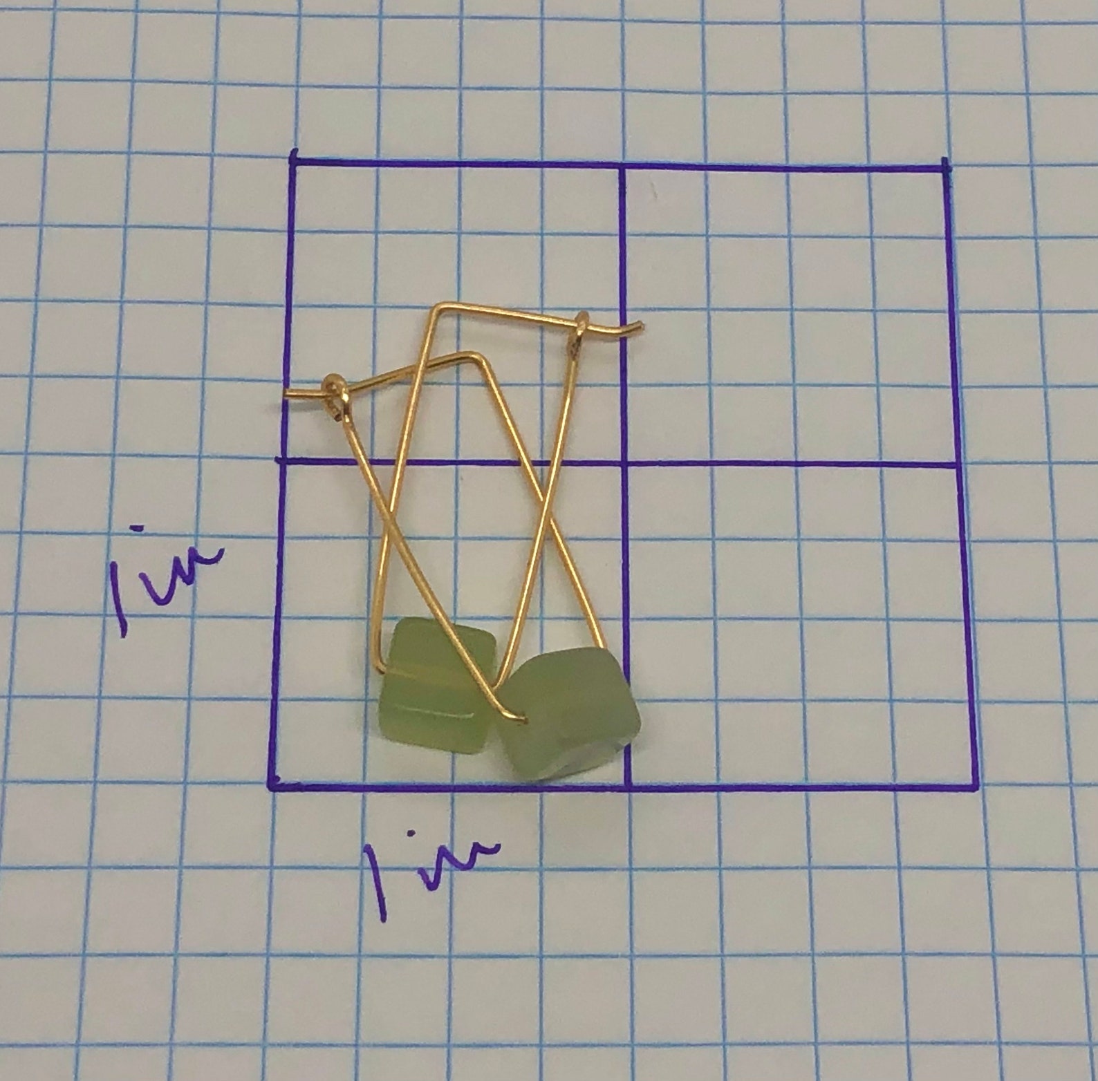 Jade Cube Square Hoops Artisan Made Minimal Gift for Her Special ...
