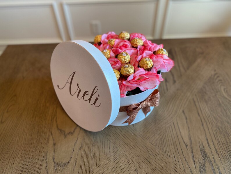 Roses in a Round Box ferrero Rocher Chocolates - Etsy Canada
