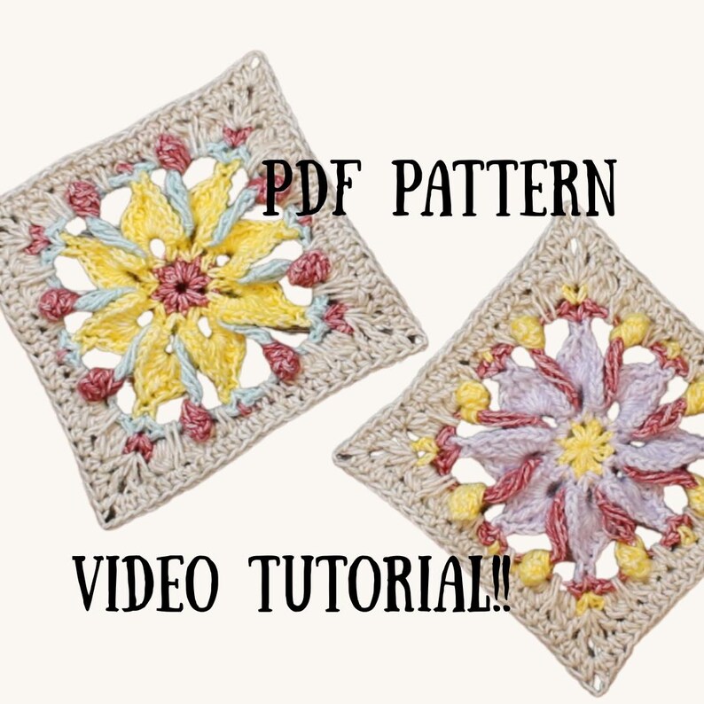 Fairy Flower Granny Square Written Pattern, Diagram, & Video Tutorial ...