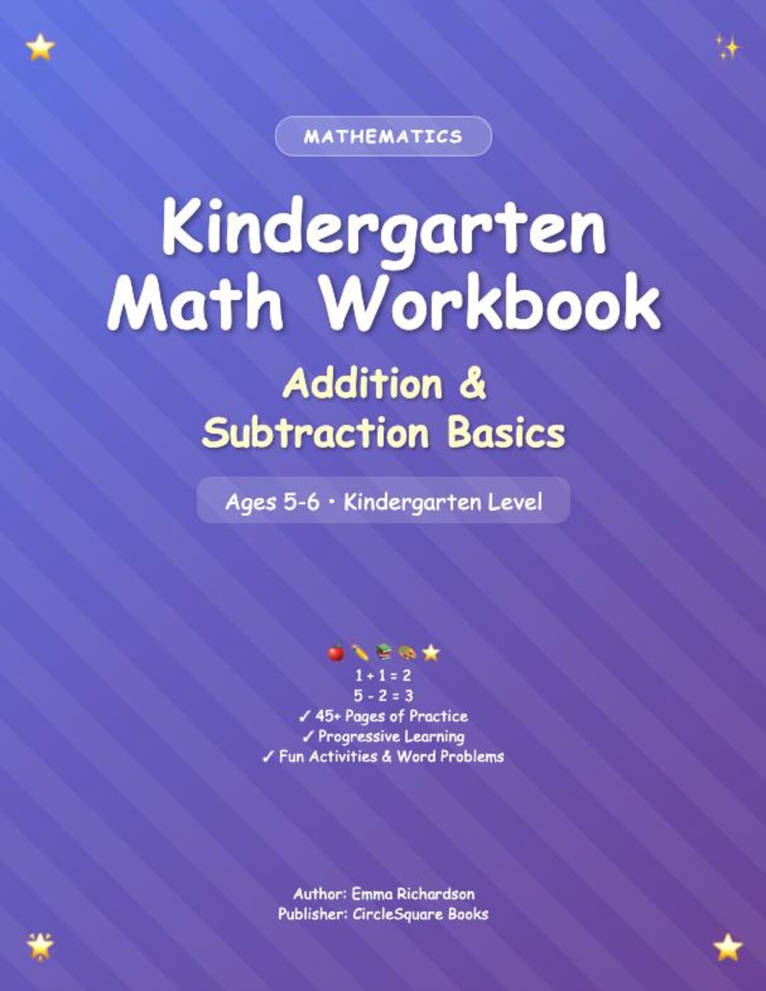 Kindergarten Math Workbook PDF | Addition & Subtraction | Ages 5-6 | 48 ...