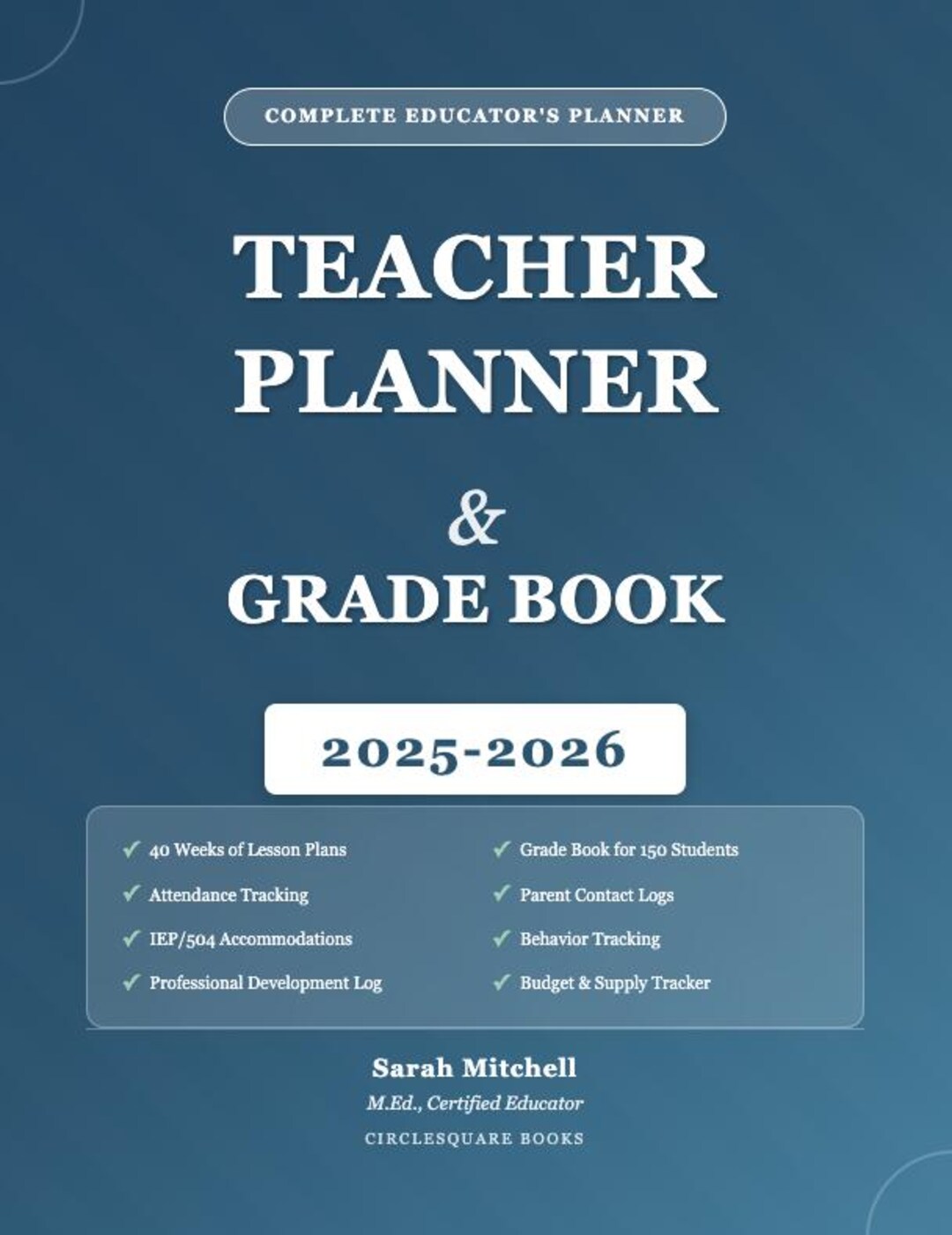 Teacher Planner 2025-2026 Printable | Grade Book | Lesson Plans ...