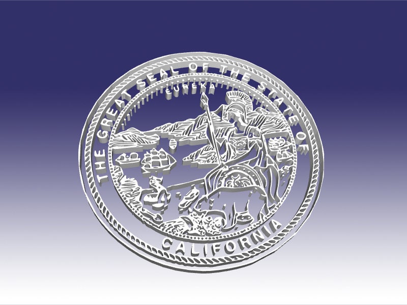 Image: California State Seal Logo 600 Megapixels 3D STL PNG JPEG T ...