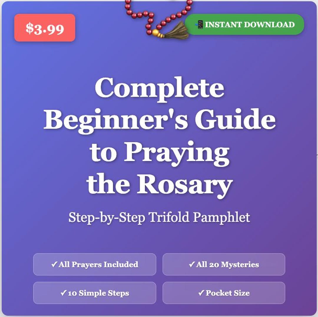 Complete Beginner's Guide to Praying the Rosary | Printable Trifold ...